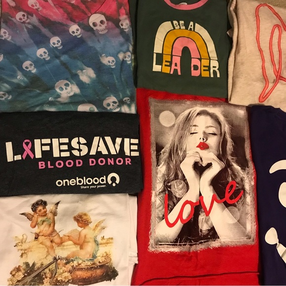 Tops | 9 Womens Large Tshirt Lot Graphic Vintage Novelty Disney Skull ...